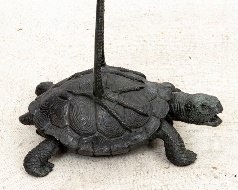 Bronze Japanese Crane on Turtle at 1stDibs | turtle crane
