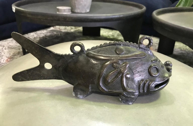 Bronze Japanese Koi Fish Bell, Gong Chime Sculpture, Late Edo Period at ...