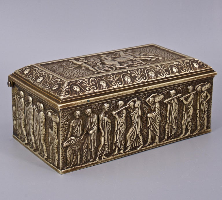 Bronze Jewelry Box Ancient Sarcophagus Reliefs Greek Roman Caesar ...