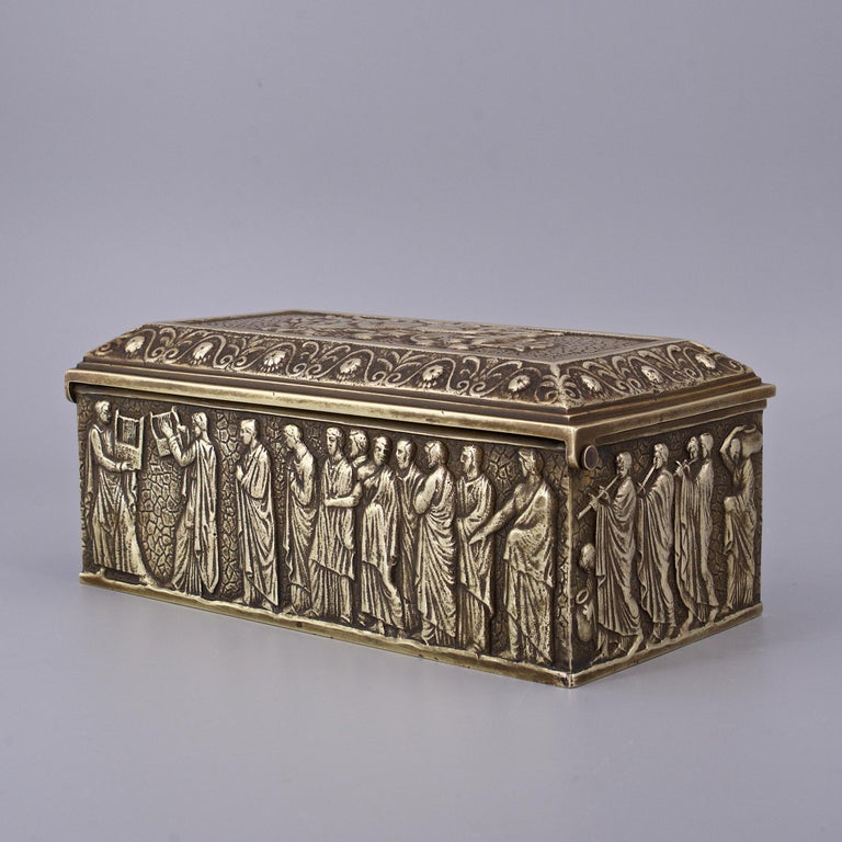 Bronze Jewelry Box Ancient Sarcophagus Reliefs Greek Roman Caesar ...