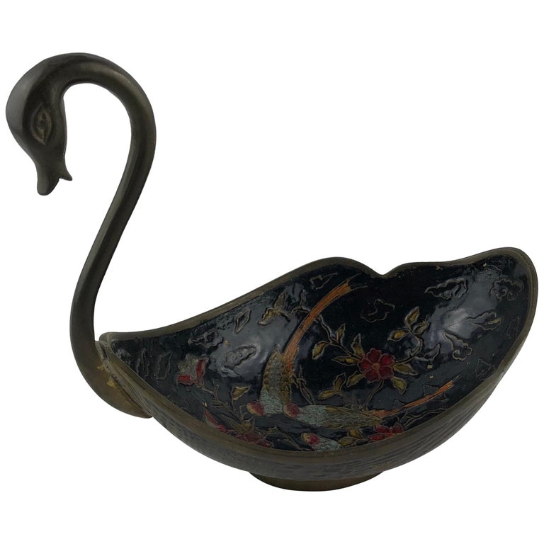 Bronze Key Holder or Vide Poche, Birds and Flowers at 1stDibs