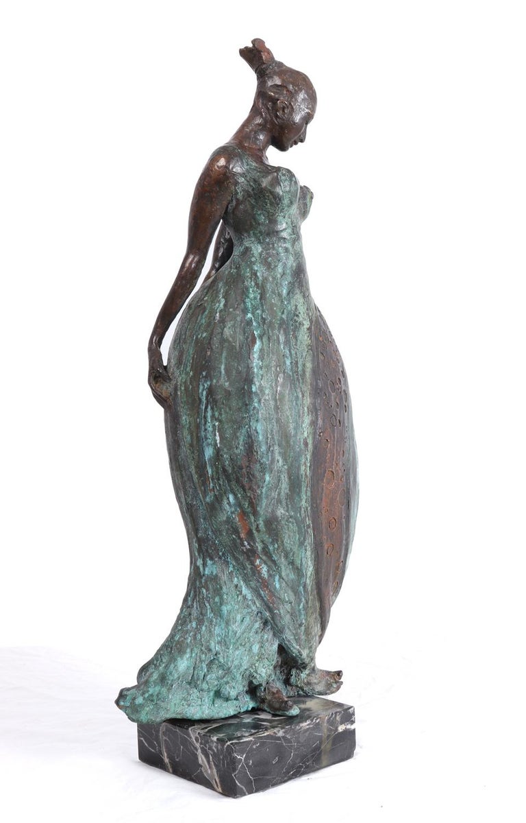 Bronze Lady Sculpture For Sale at 1stDibs