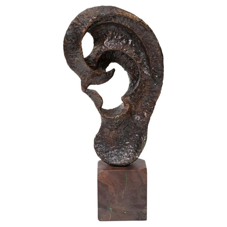 Bronze Abstract Ear Sculpture by Robert Clark and William De Lillo For ...