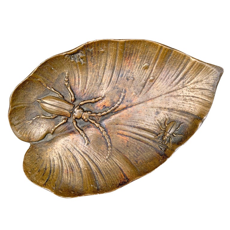 Bronze Leaf and Bug Dish at 1stDibs