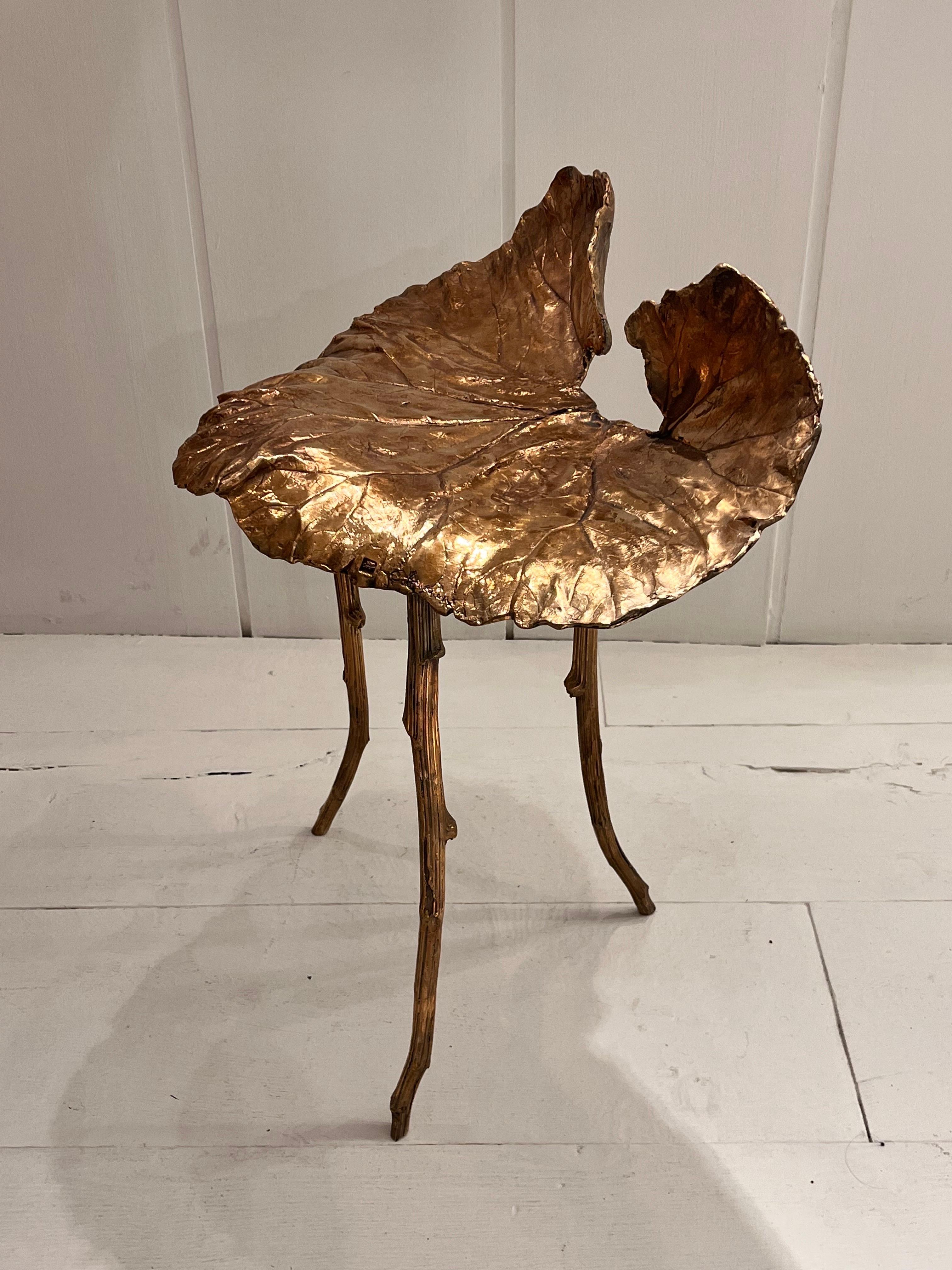 Bronze Leaf Stool by Clotilde Ancarani For Sale at 1stDibs