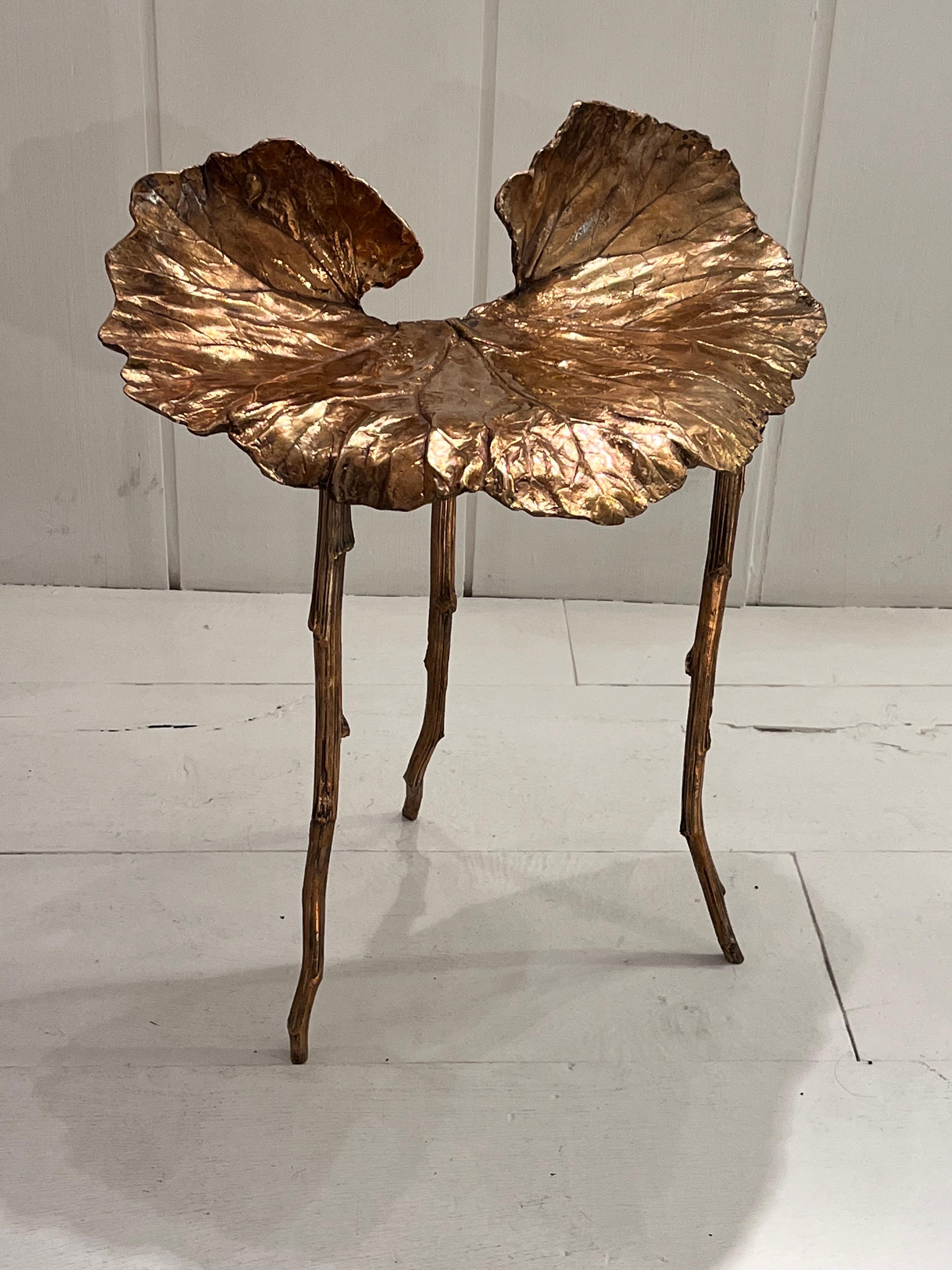 Bronze Leaf Stool by Clotilde Ancarani For Sale at 1stDibs