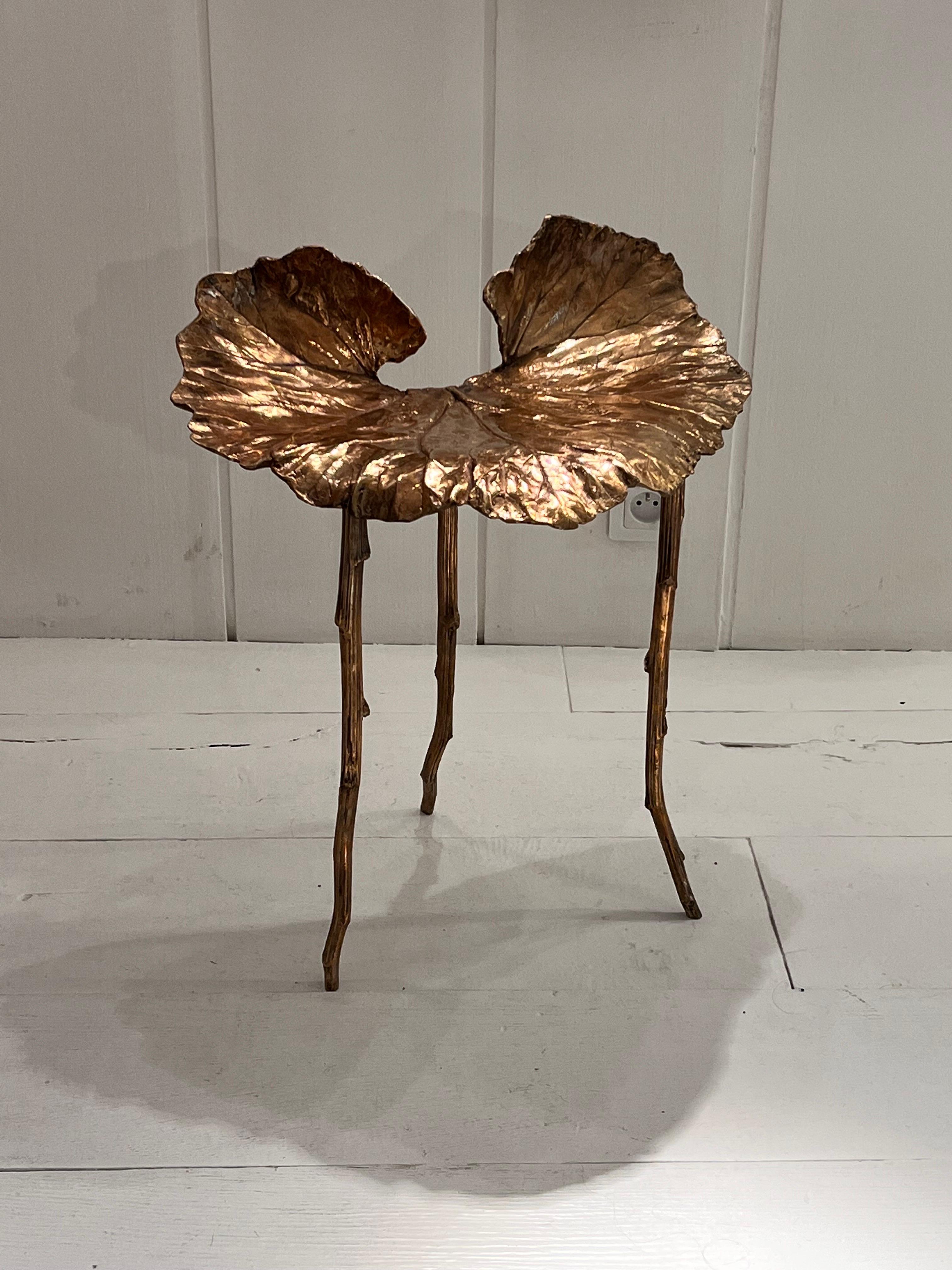 Bronze Leaf Stool by Clotilde Ancarani For Sale at 1stDibs