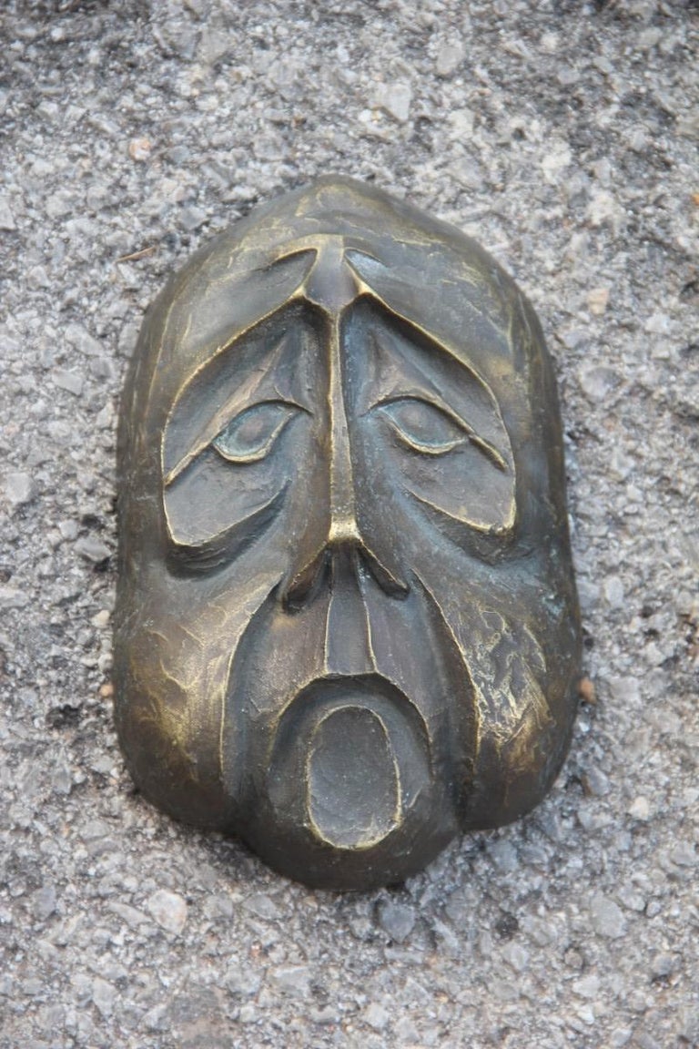 Bronze Low-Relief Clown Masks Italian Design Signed BRONZARTE, 1960s ...