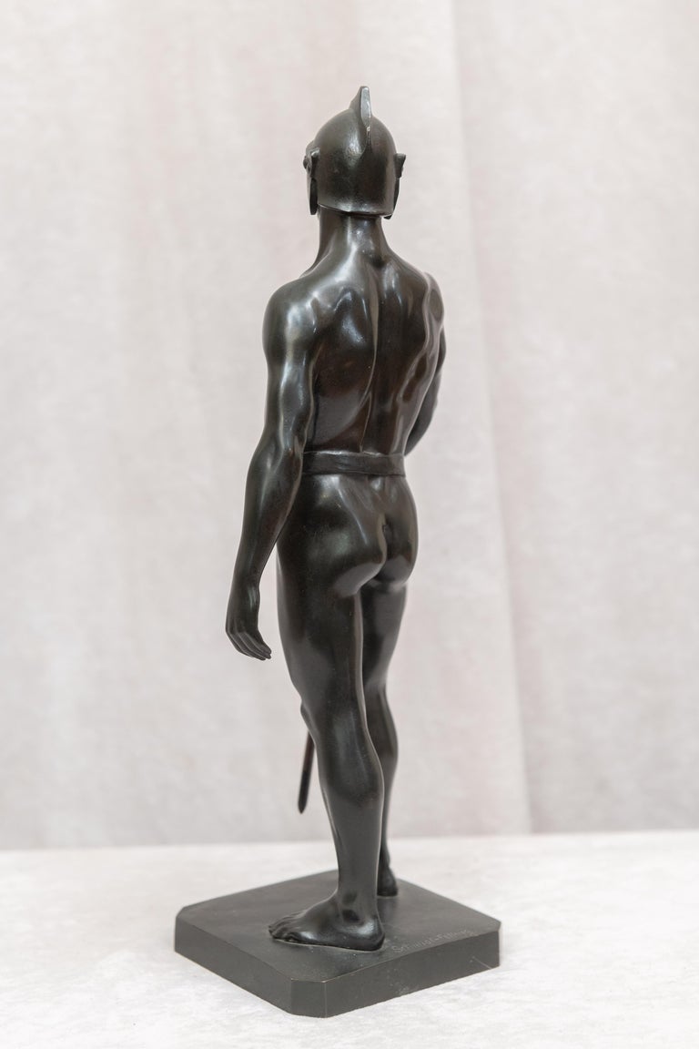 Bronze Male Figure of Handsome Young Warrior, Artist Signed, German ...