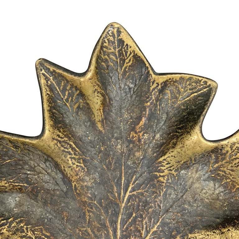 Bronze Maple Leaf Dish For Sale at 1stDibs | maple leaf dishes