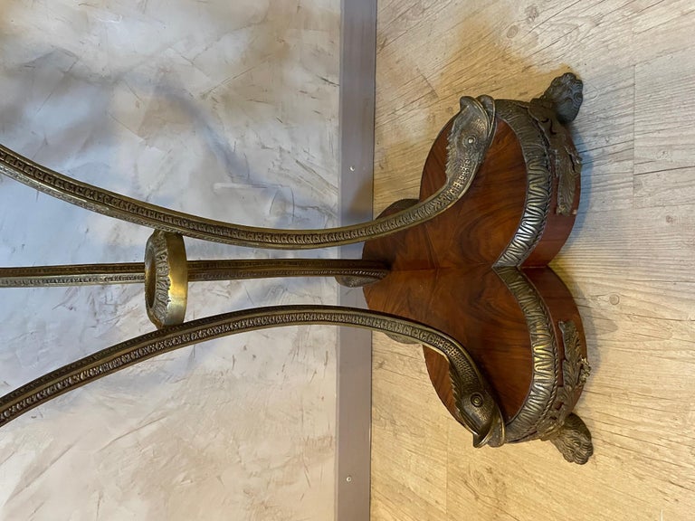 Bronze, Marble and Veneer Walnut Empire Style Column For Sale at 1stDibs