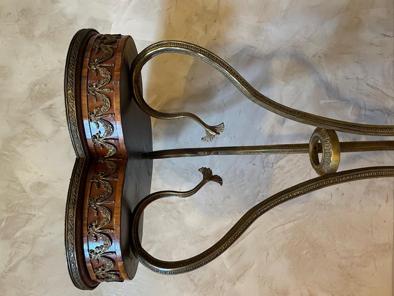 Bronze, Marble and Veneer Walnut Empire Style Column For Sale at 1stDibs