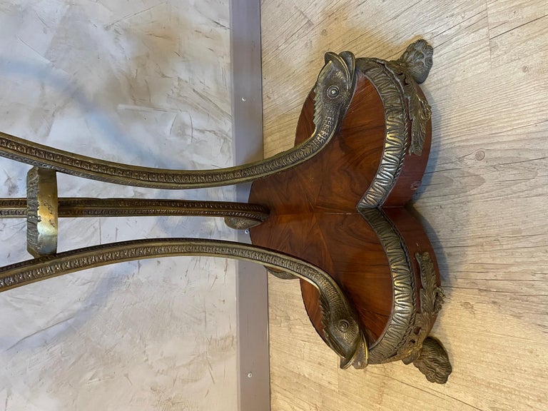 Bronze, Marble and Veneer Walnut Empire Style Column For Sale at 1stDibs