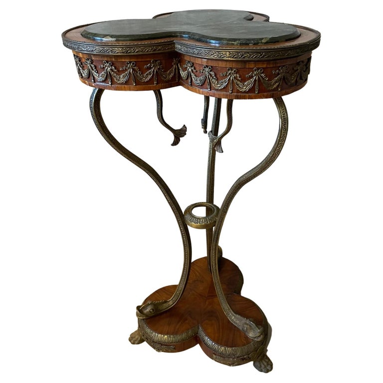 Bronze, Marble and Veneer Walnut Empire Style Column at 1stDibs