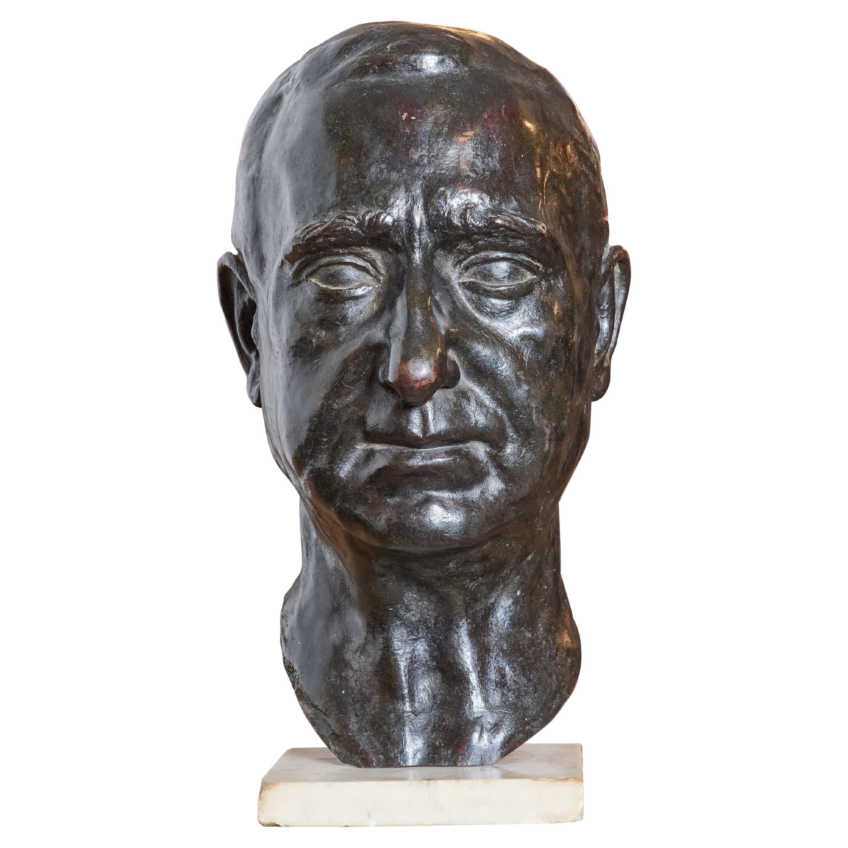 Tall Concrete or Stone Bust of a Man at 1stDibs