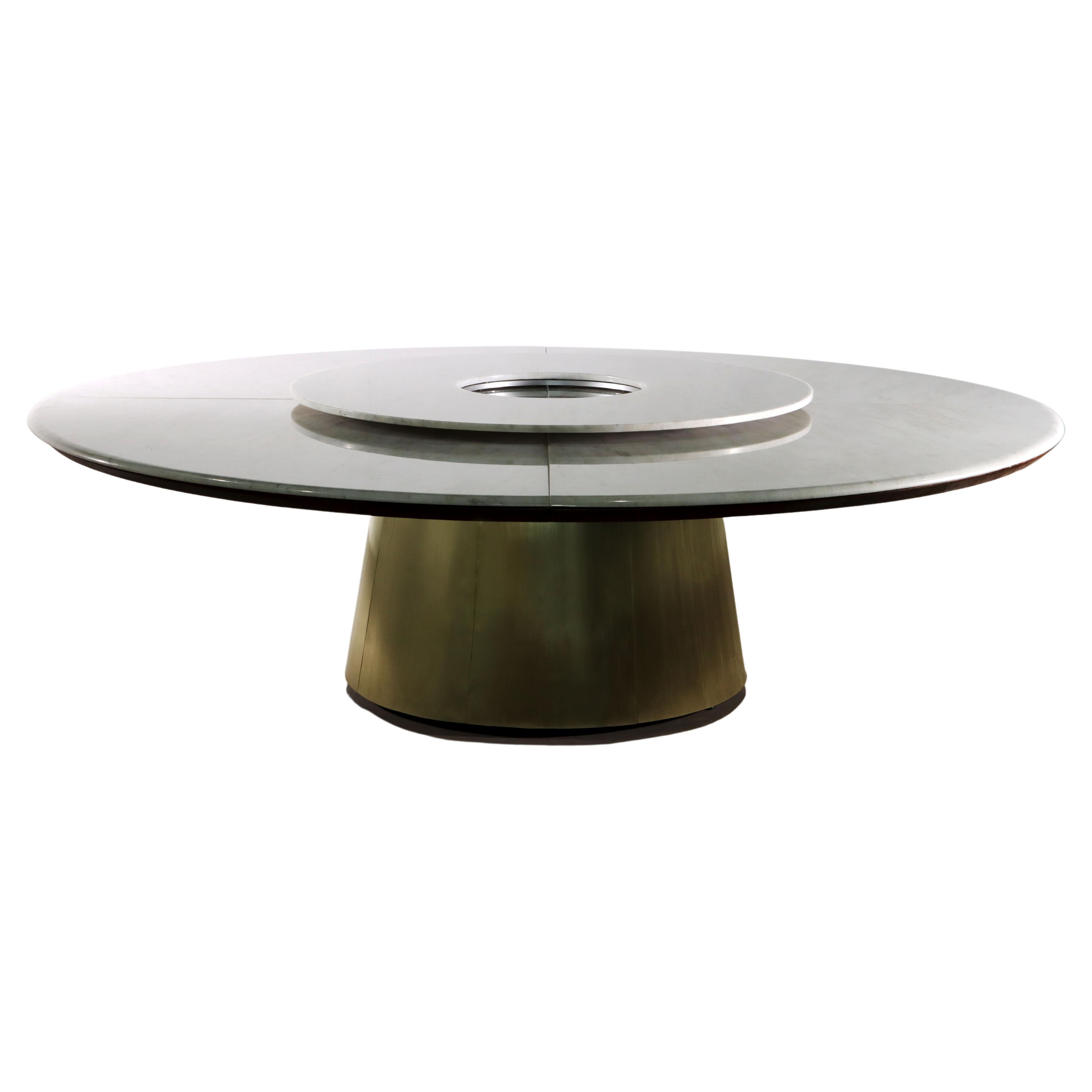 Gorgeous Wrought Iron Brass Milk Glass Half Round Bar Serving Table at ...