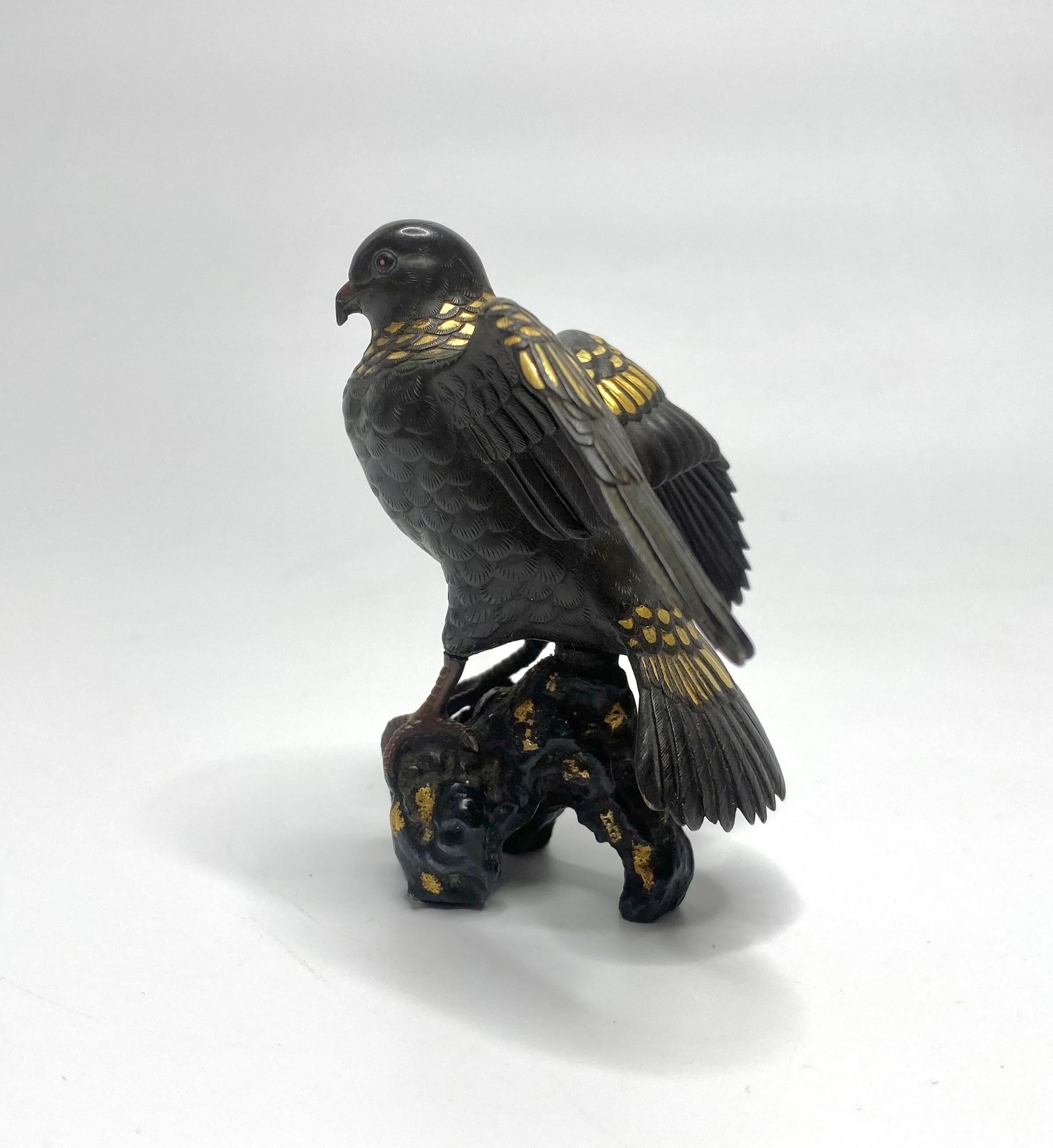 Bronze and mixed metal pigeon okimono, c. 1890, Meiji Period. For Sale ...