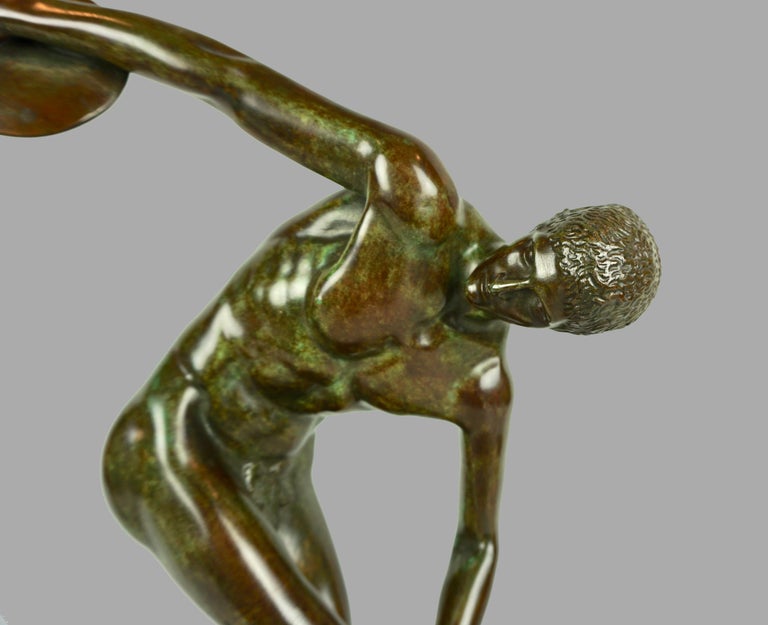 Bronze Model of the Discobolus of Myron a Classical Greek Sculpture at ...