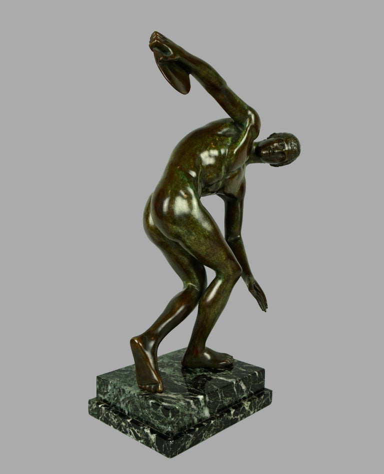 Bronze Model of the Discobolus of Myron a Classical Greek Sculpture at ...
