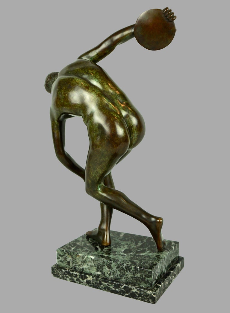 Bronze Model of the Discobolus of Myron a Classical Greek Sculpture at ...