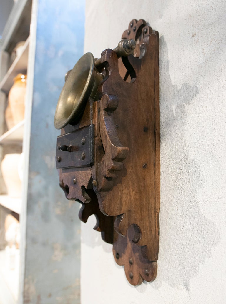 Bronze mortarboard with a Wooden Support to Hang on the Wall and Drawer ...