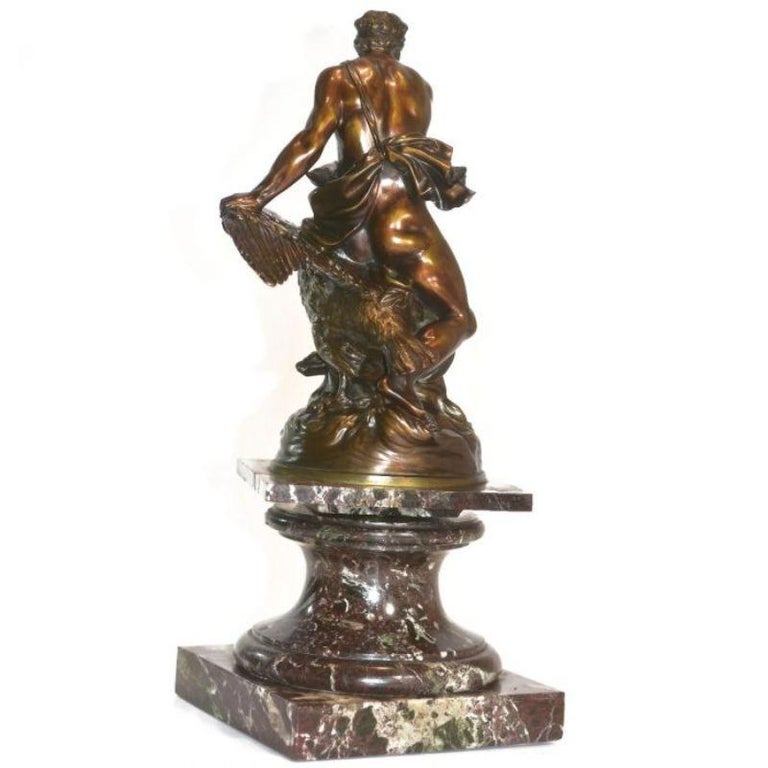 Bronze Mythological Subjects Man Raising an Eagle Xixth For Sale at 1stDibs
