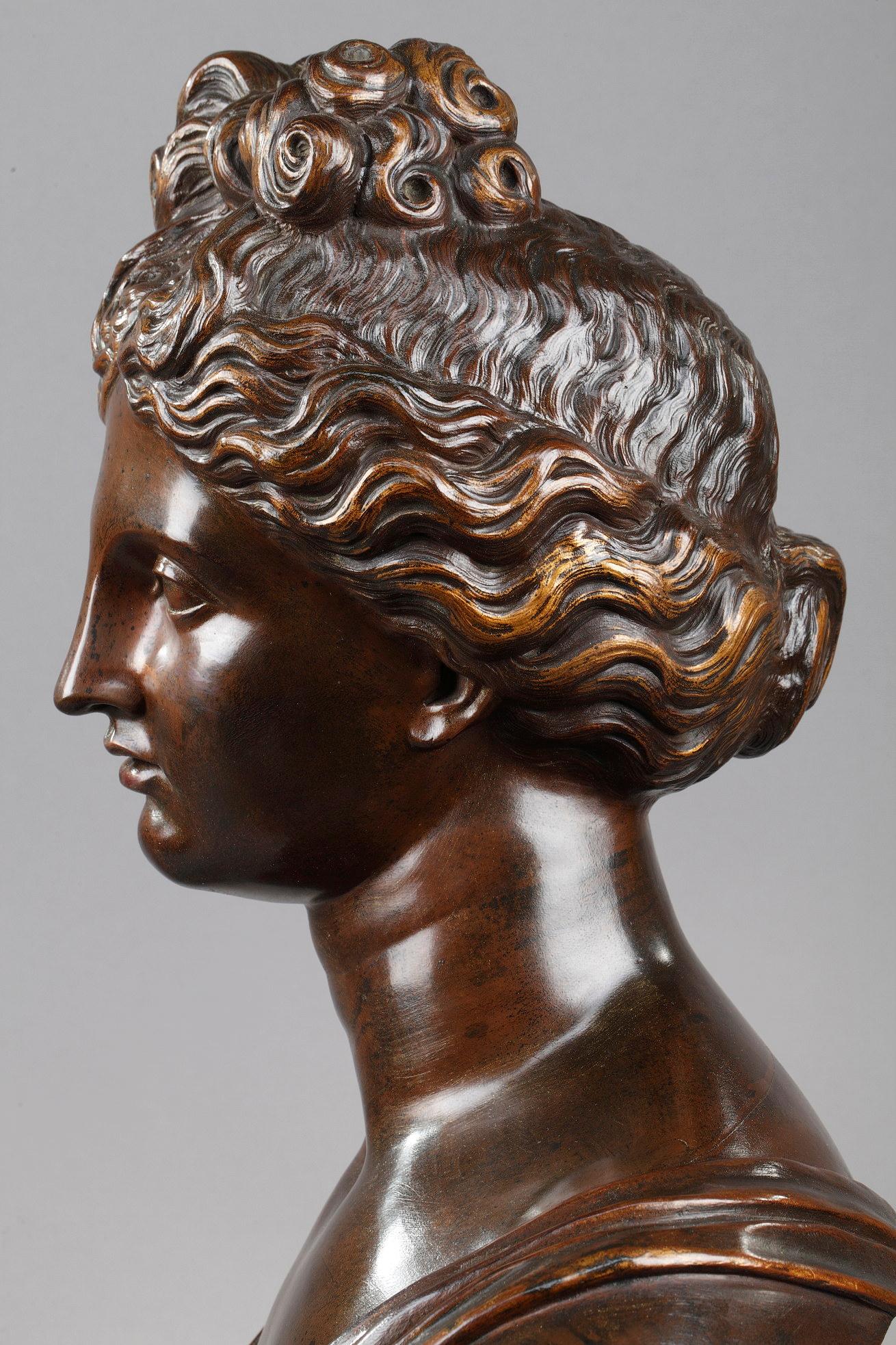 Bronze Neo-Classical Bust of a Woman, 19 Century For Sale at 1stDibs