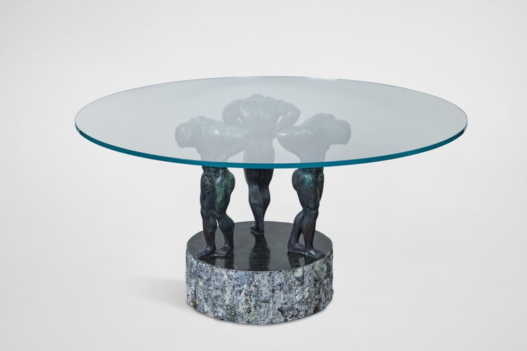Bronze Neoclassical Table Base by Mastercraft For Sale at 1stDibs