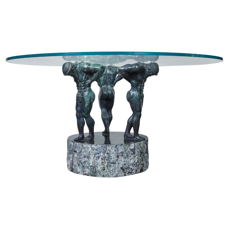 Bronze Neoclassical Table Base by Mastercraft For Sale at 1stDibs