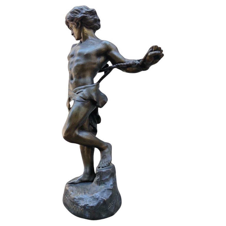 Bronze "Nil Virtuti Invium" by Henri Désiré Gauquié '1858-1927' For ...
