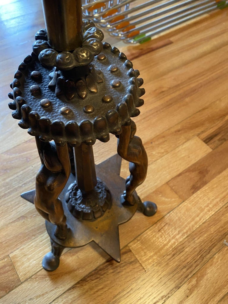 Bronze Nude Figural Art Deco Smoking Side Table by Frankart For Sale at ...