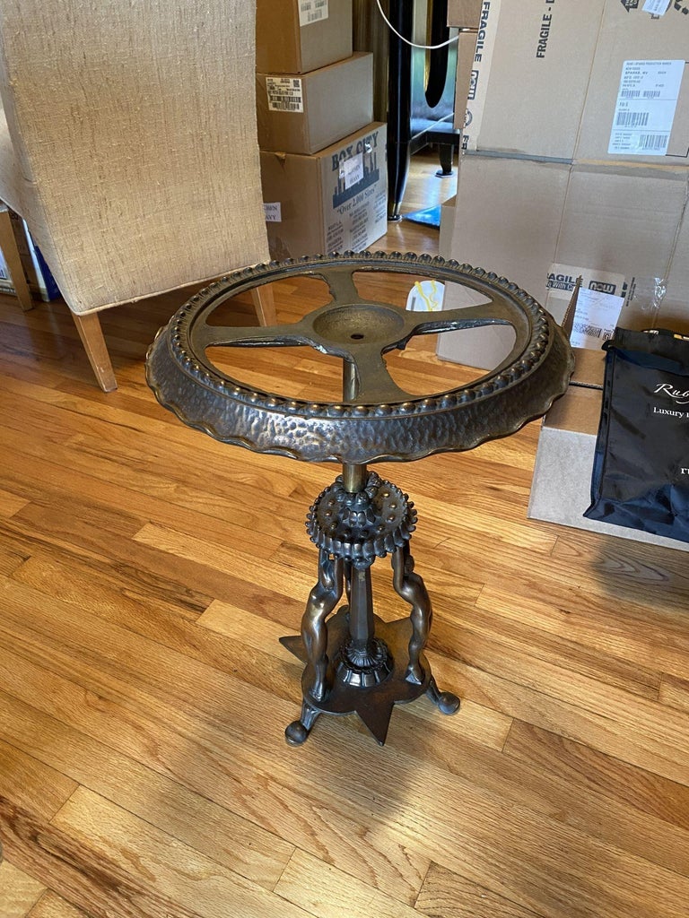 Bronze Nude Figural Art Deco Smoking Side Table by Frankart For Sale at ...