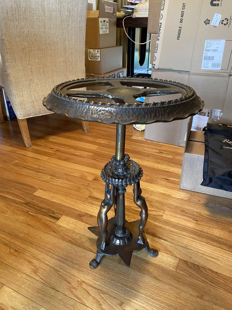 Bronze Nude Figural Art Deco Smoking Side Table by Frankart For Sale at ...