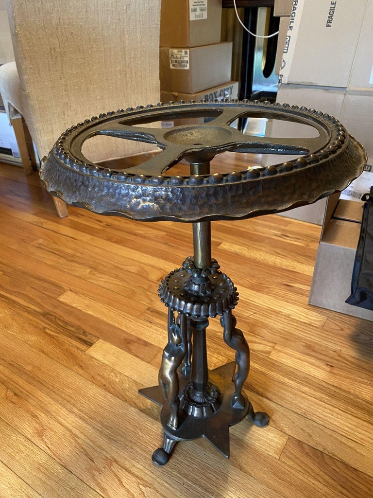 Bronze Nude Figural Art Deco Smoking Side Table by Frankart For Sale at ...