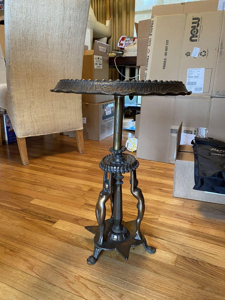 Bronze Nude Figural Art Deco Smoking Side Table by Frankart For Sale at ...