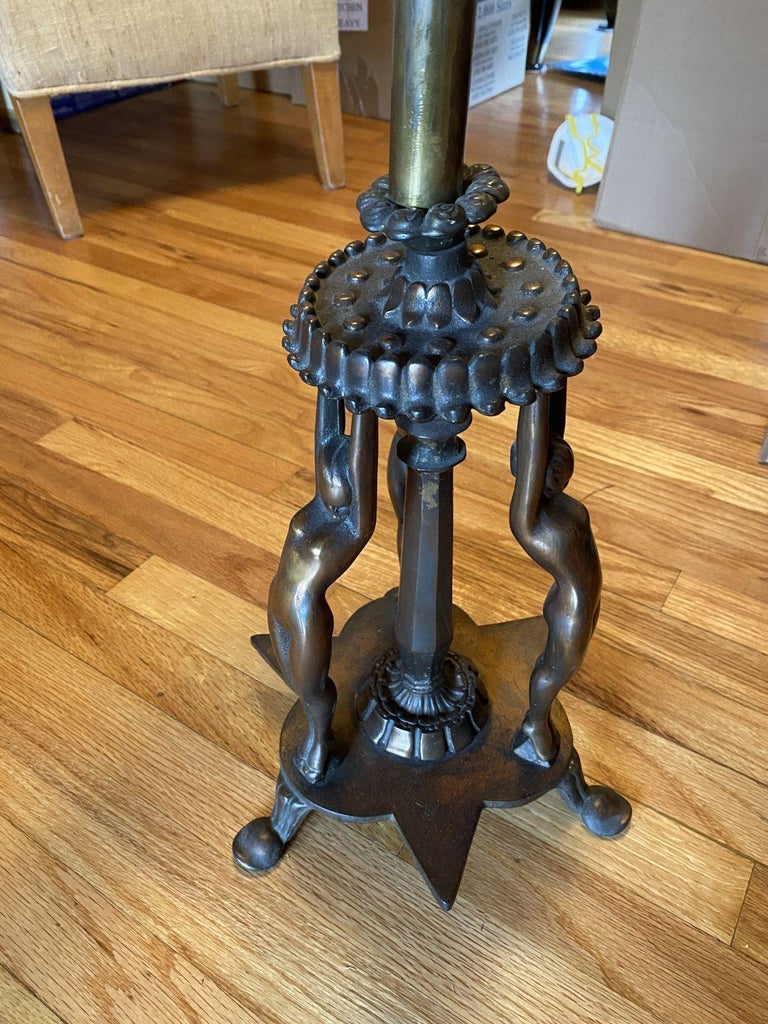 Bronze Nude Figural Art Deco Smoking Side Table by Frankart For Sale at ...