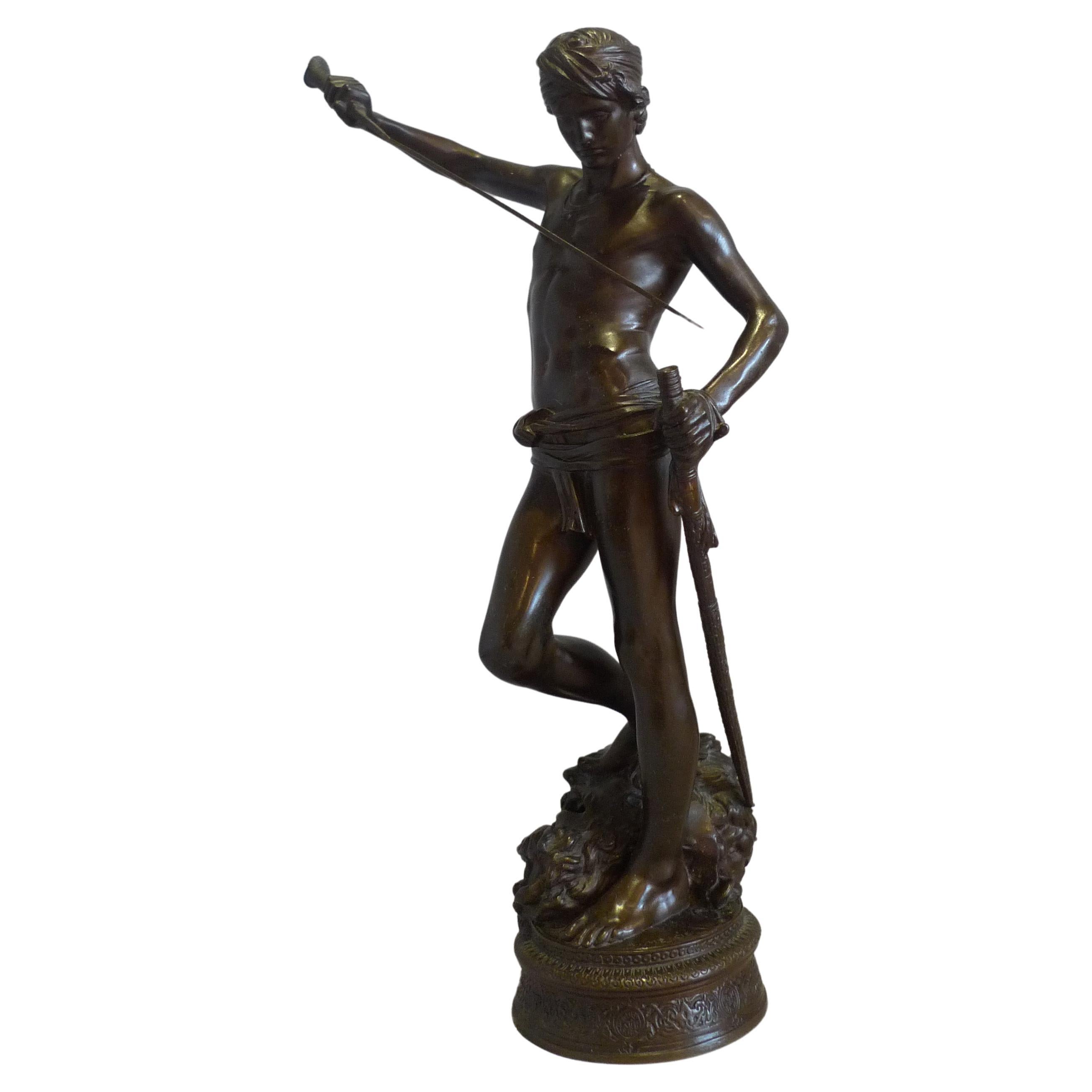 Bronze of "David after the Battle" or " David Vanquer" by Marius-Jean ...
