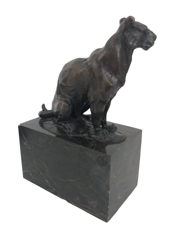 Bronze Panther Sculpture by Carvin, Art Deco, France, 1930s at 1stDibs
