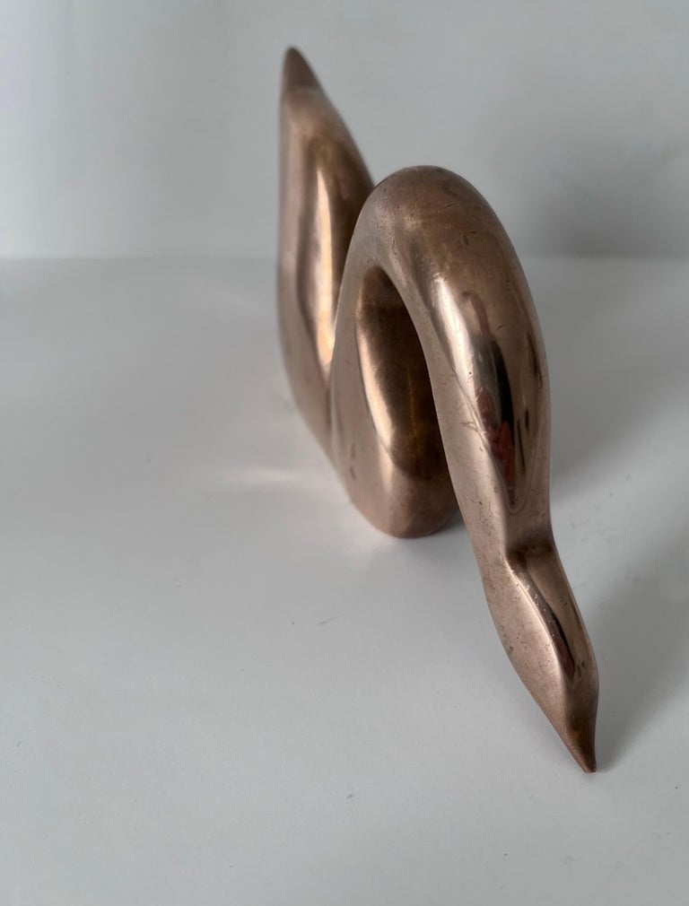 Bronze Paperweight Sculpture of a Bird or Swan For Sale at 1stDibs