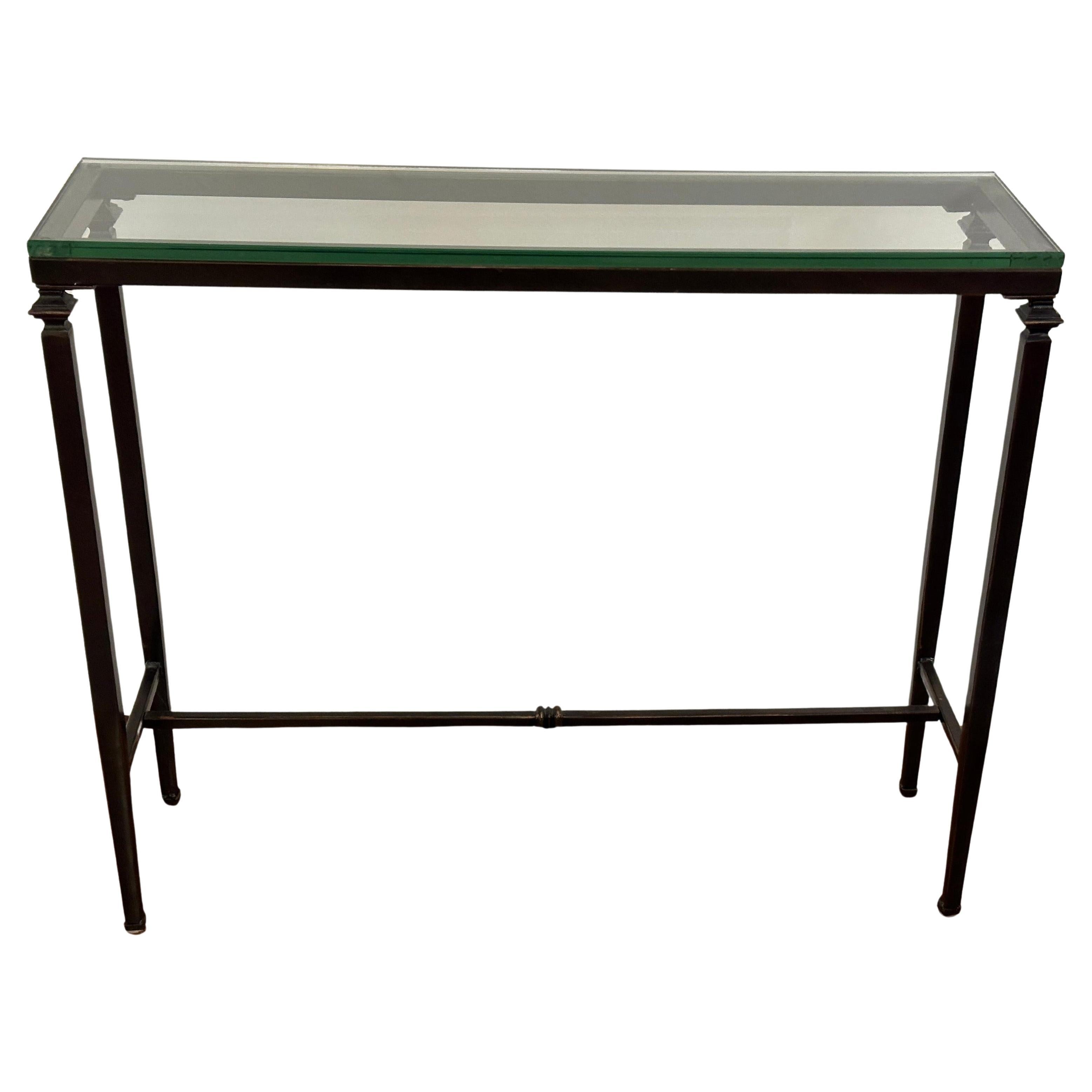 Architectural Two Tone Lucite Console Table at 1stDibs