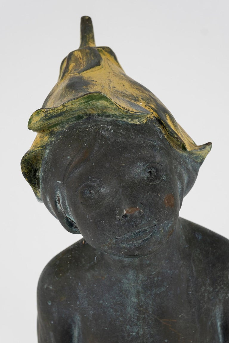 Bronze Pixie Fairy Garden Statue Fountain at 1stDibs