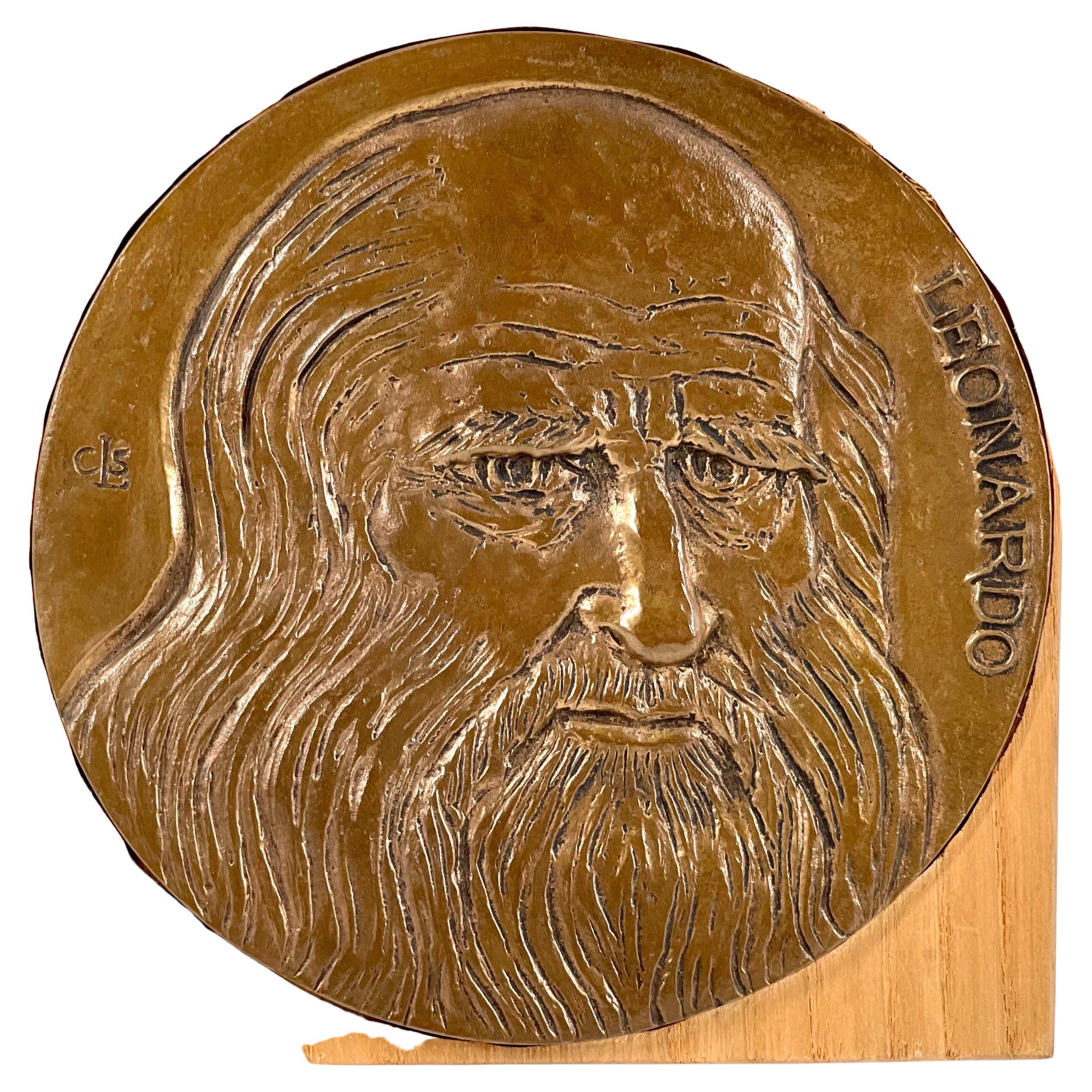 Bronze Plaque of Leonardo Da Vinci by Lajos Cseri, 1970s For Sale at ...