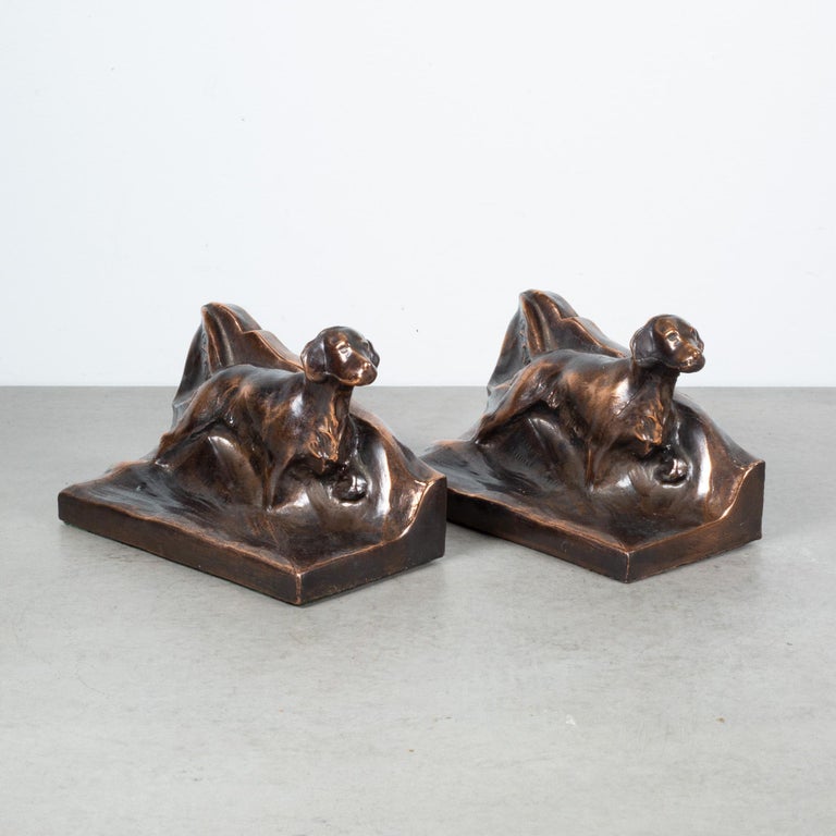 Bronze Plated Irish Setter Dog Bookends, circa 1940 For Sale at 1stDibs