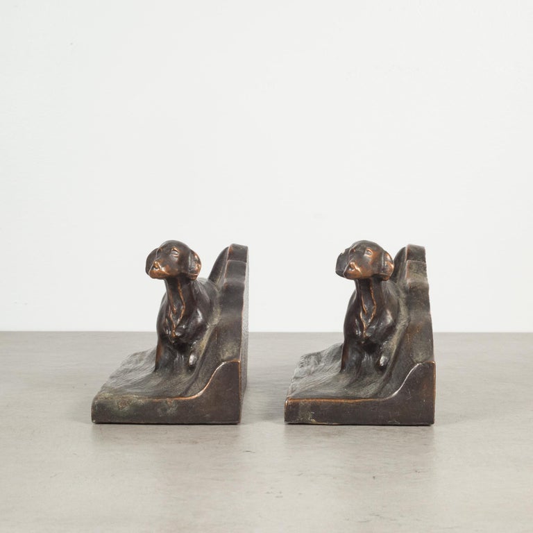 Bronze Plated Irish Setter Dog Bookends, c.1940 at 1stDibs