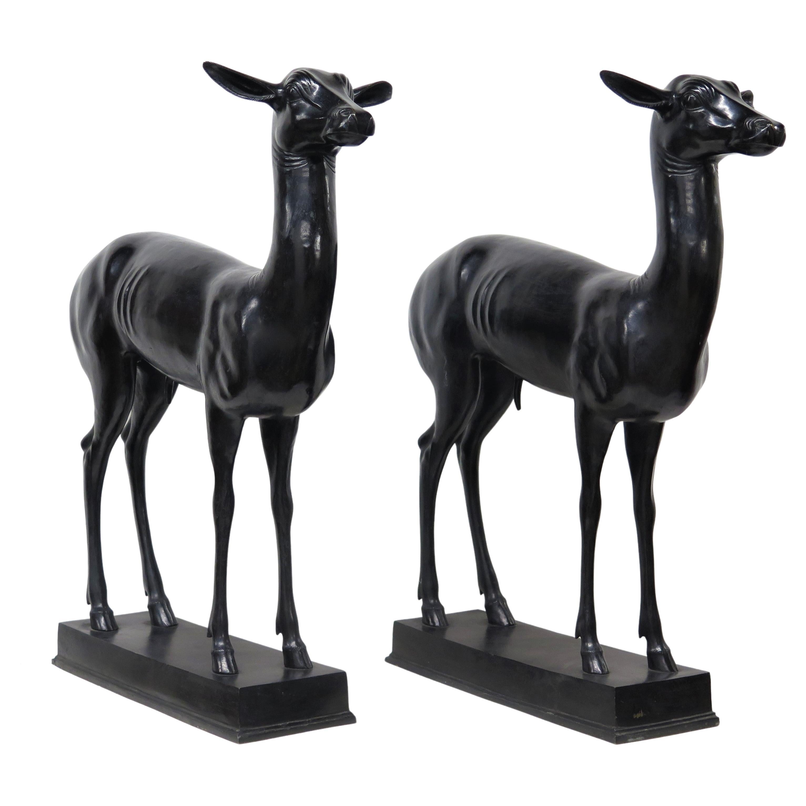 Bronze Pompeiian Fallow Deer / PAIR For Sale at 1stDibs