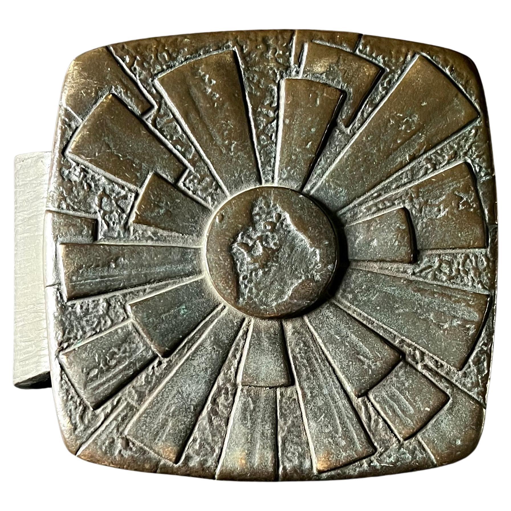 Bronze Push-Pull Door Handle with Contoured Design For Sale at 1stDibs