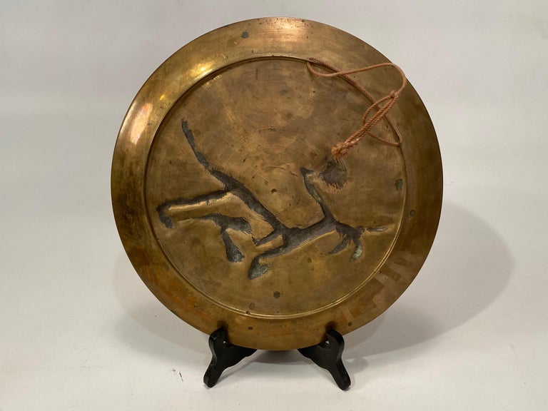Bronze Relief Chinese Dragon Plate For Sale at 1stDibs