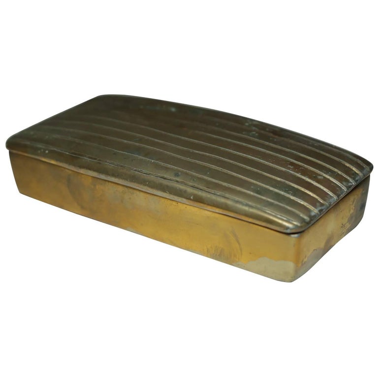 Bronze Ribbed Box, circa 1950-1970 For Sale at 1stDibs