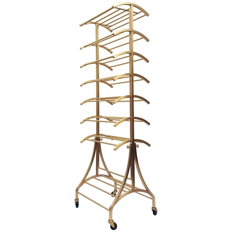 Bronze Rolling Shoe Rack For Sale at 1stDibs | fashionable rolling shoe ...