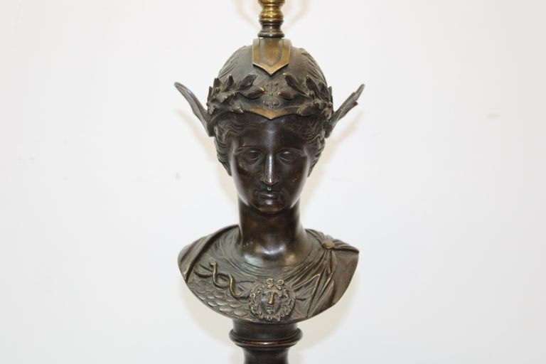 Bronze Roman Goddess Table Lamp For Sale at 1stDibs